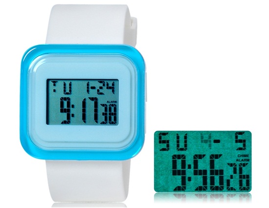 Shors Sh-615 Unisex Rectangular Led Digital Waterproof Watch With Alarm ...
